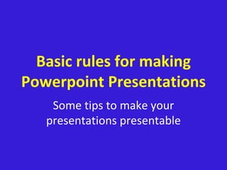 Basic rules powerpoint | PPTX