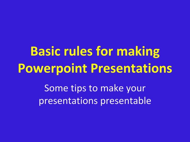 Basic rules powerpoint | PPTX