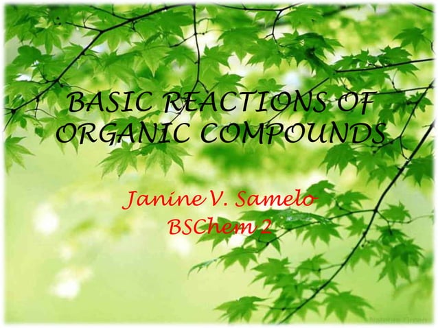 Basic rxns in org chem | PPT