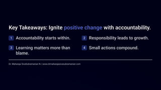 Basics of Accountability. - Taking Responsibility for Actions and ...