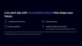 Basics of Accountability. - Taking Responsibility for Actions and ...