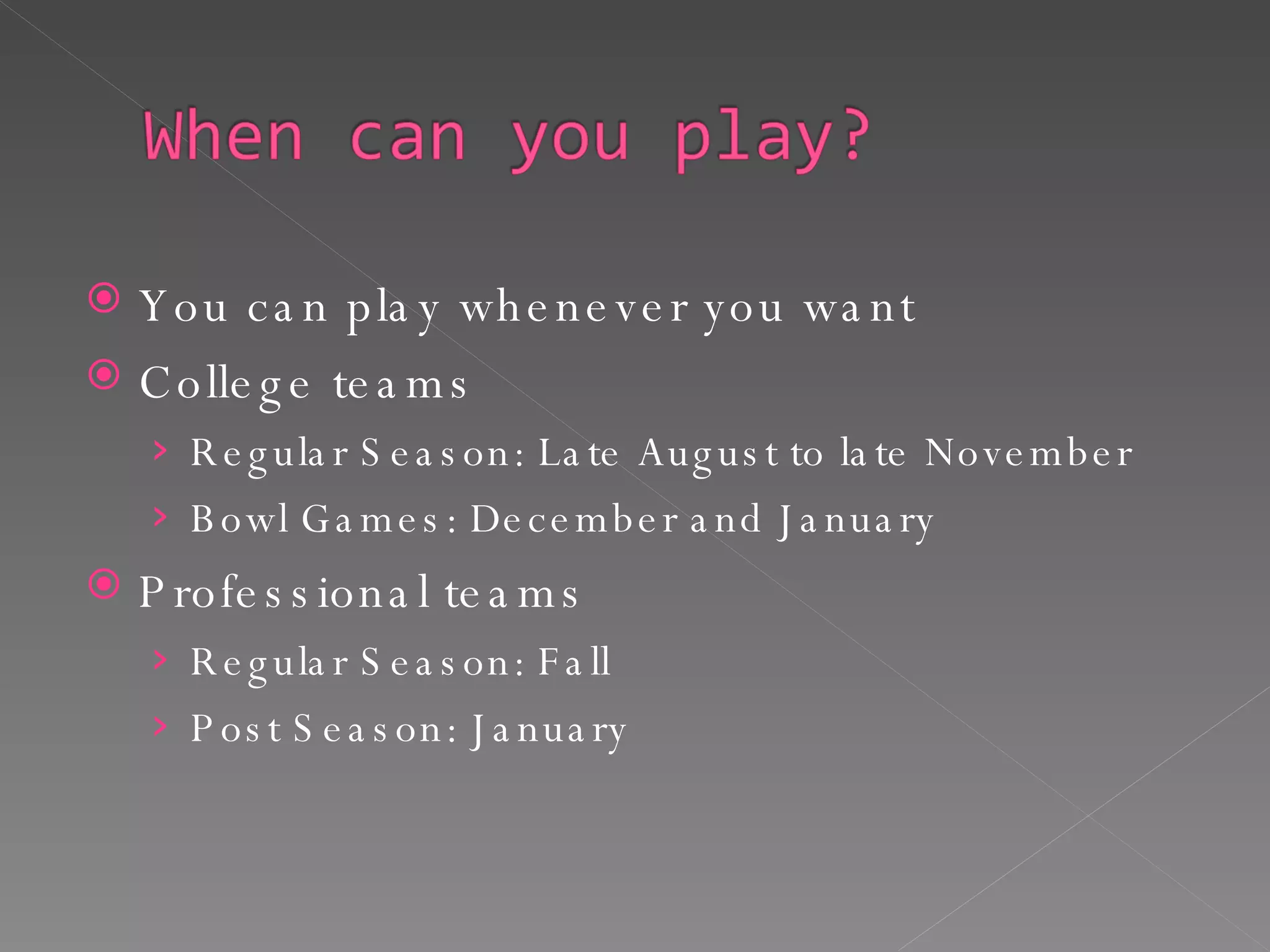 Basics of American Football | PPT