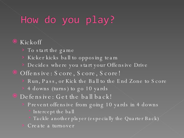 Basics of American Football | PPT