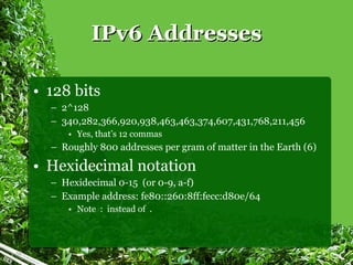 Basics of IPv6 | PPT | Computer Networking | Computing