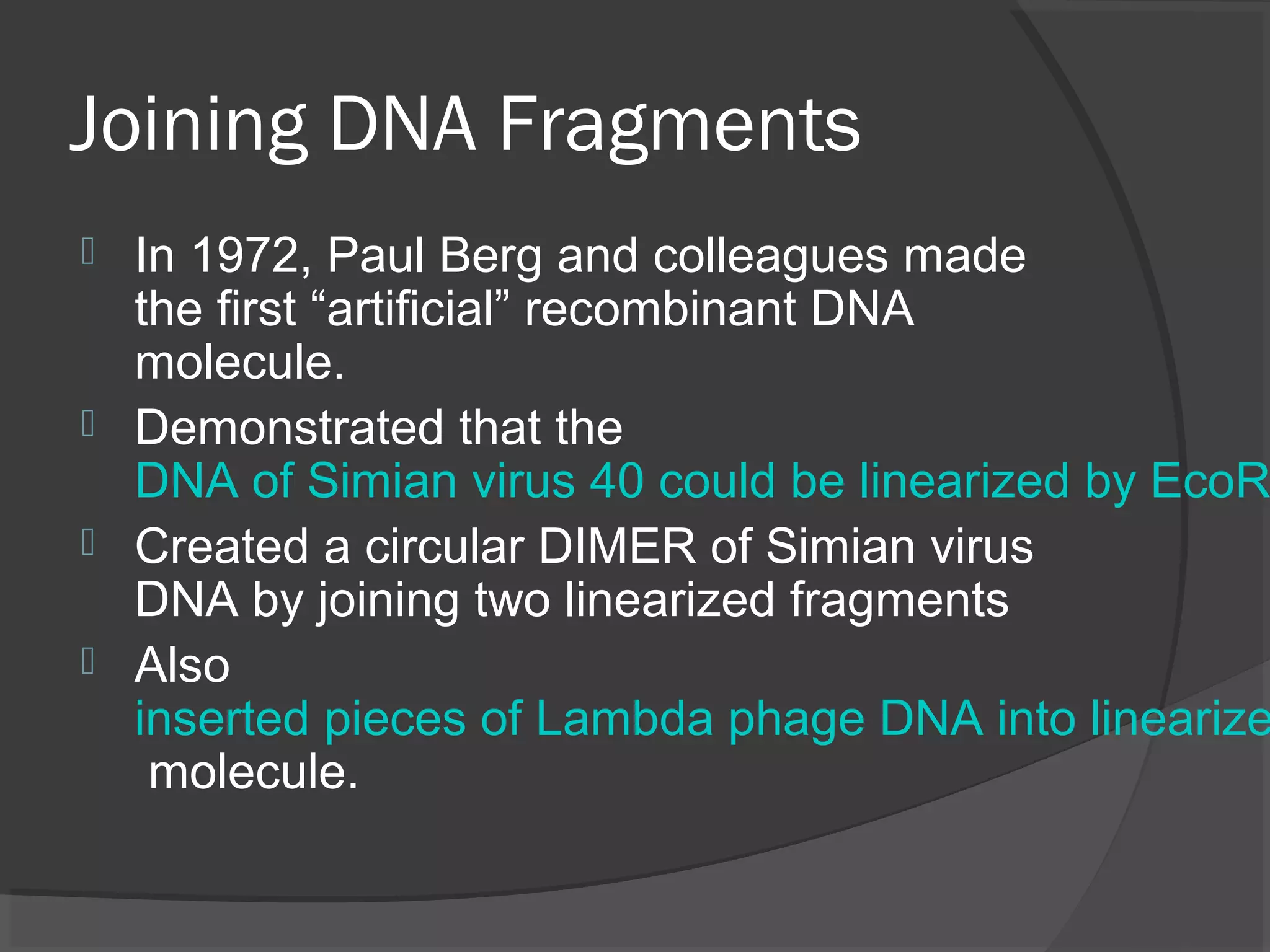 Basics of molecular cloning | PPT