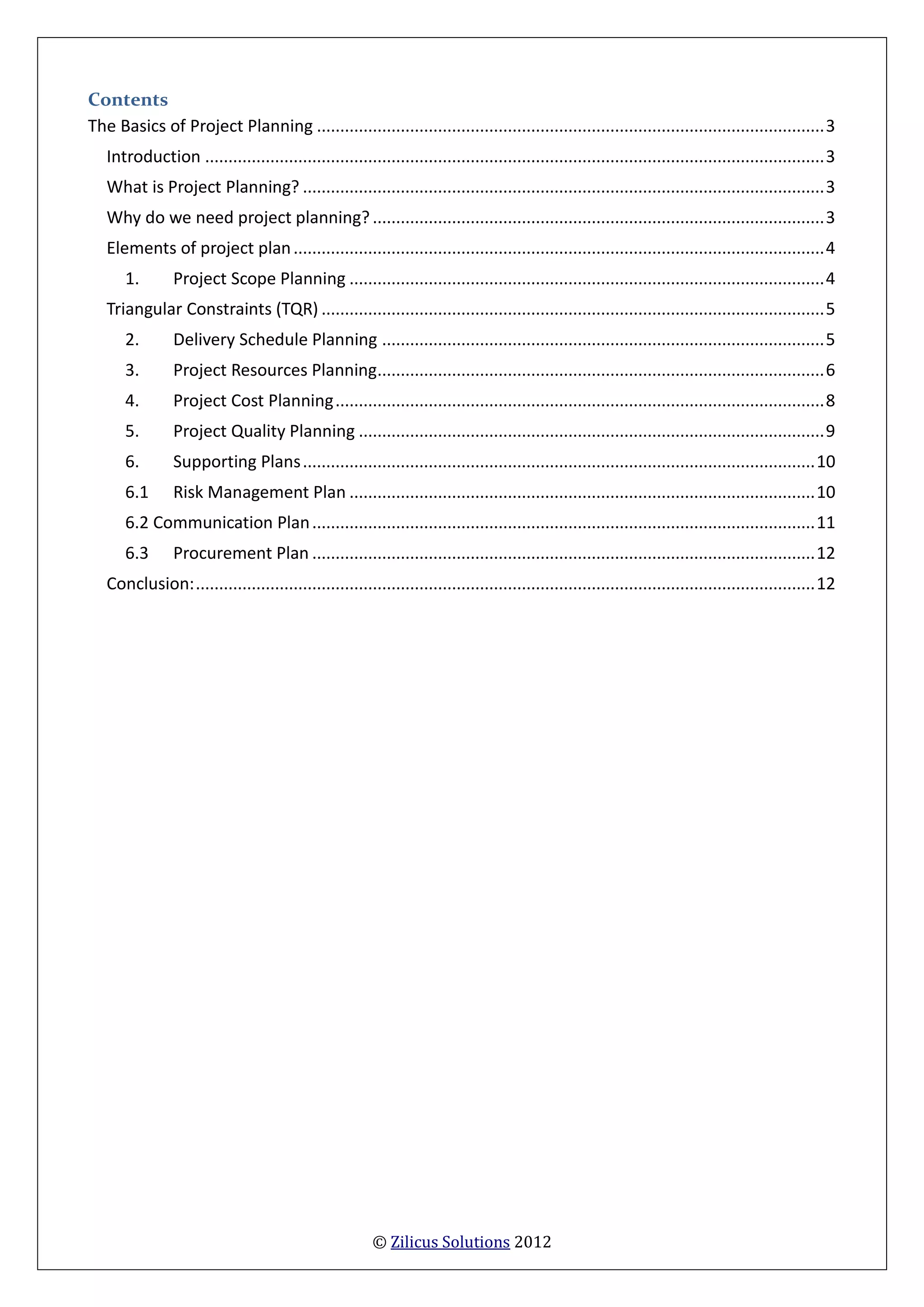 Basics of Project Planning | PDF