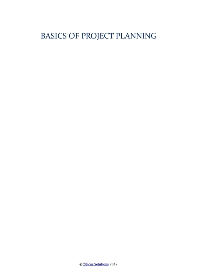 Basics of Project Planning | PDF
