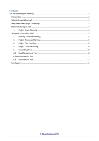 Basics of Project Planning | PDF