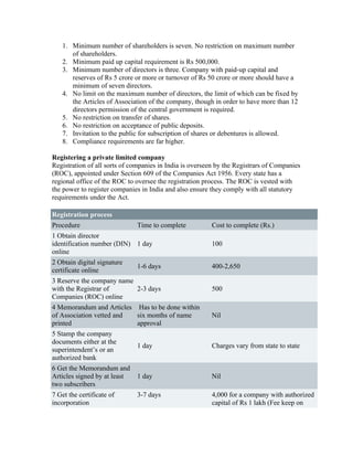Basics Of Registering A Company | DOC