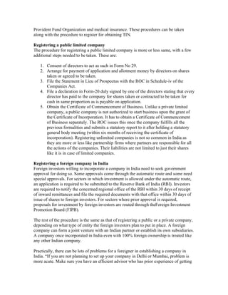 Basics Of Registering A Company | DOC