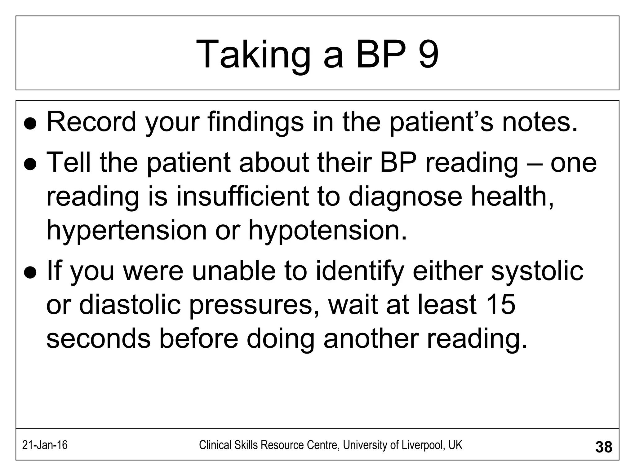 Basics of Taking a Blood Pressure | PPTX