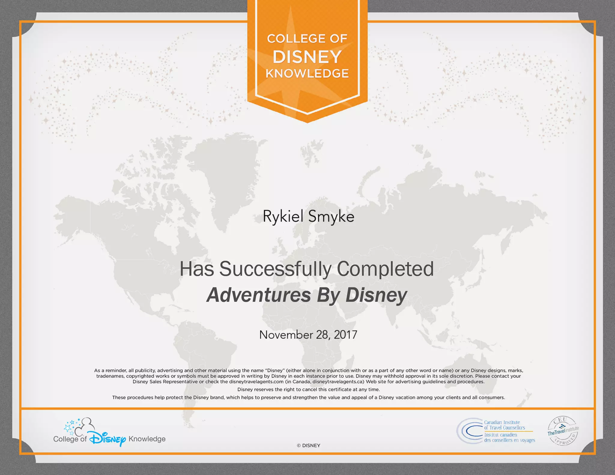 Disney Adventures Certification | PDF