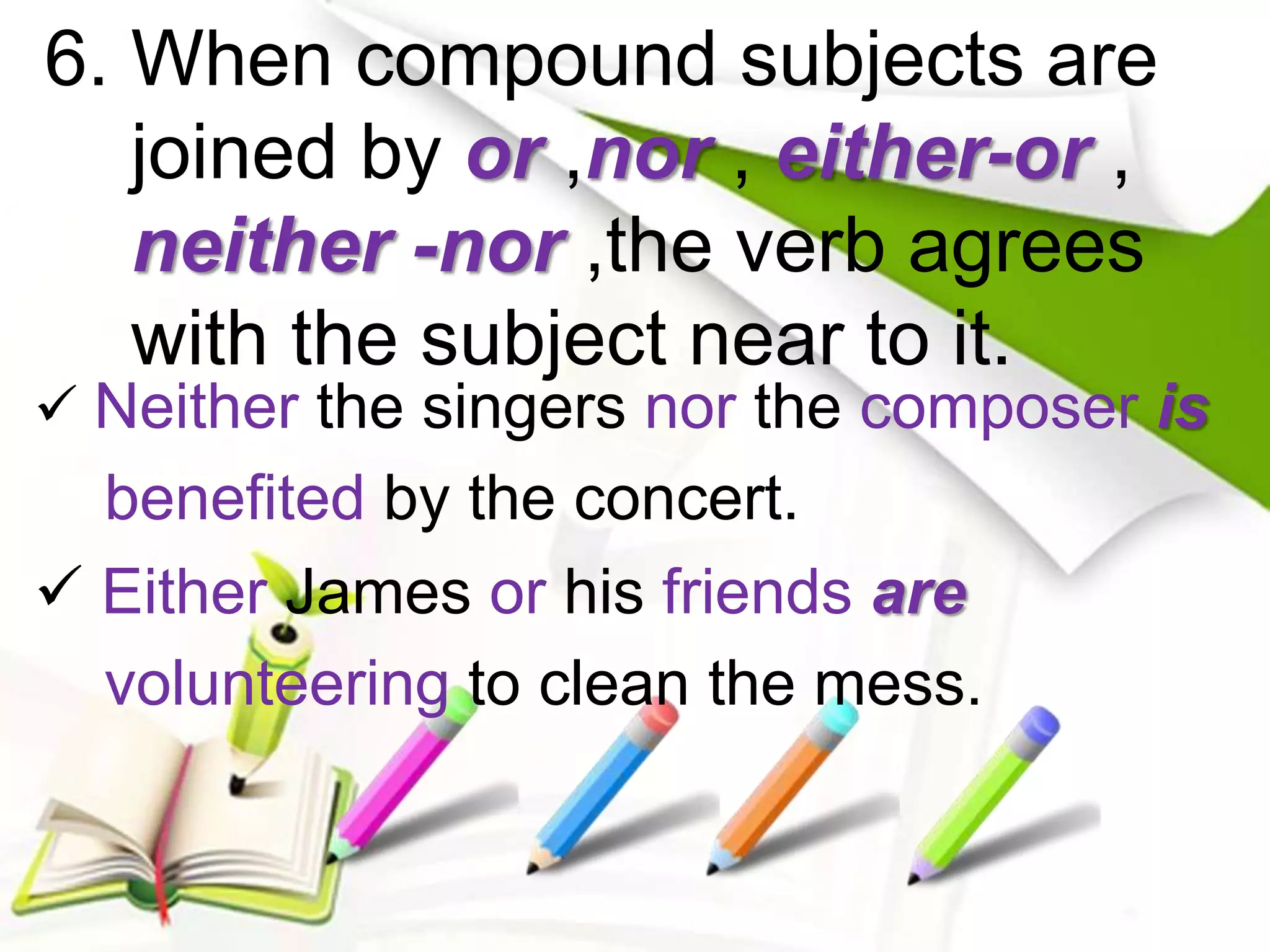 Basic Subject- Verb Agreement | PPTX