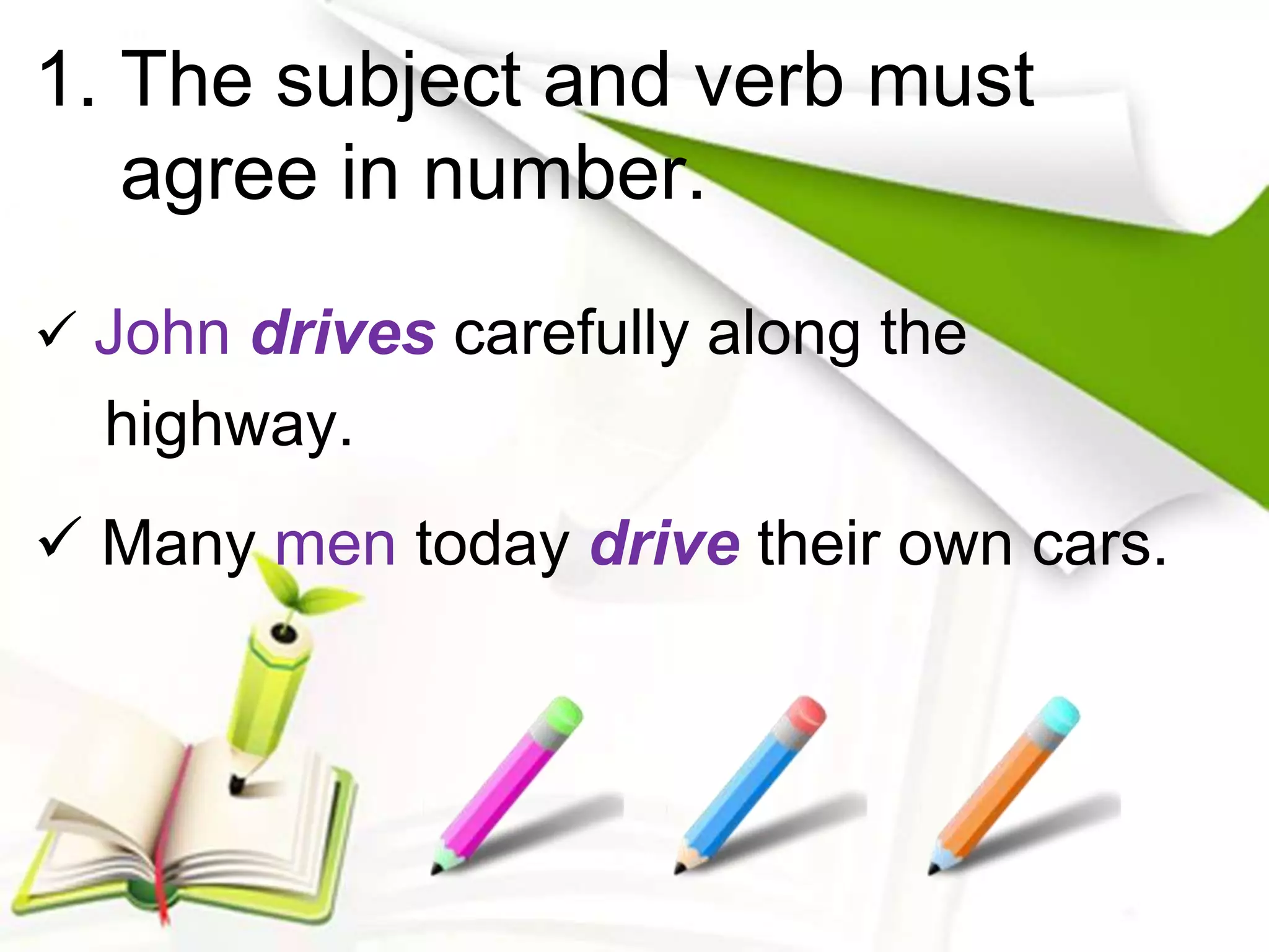 Basic Subject- Verb Agreement | PPTX