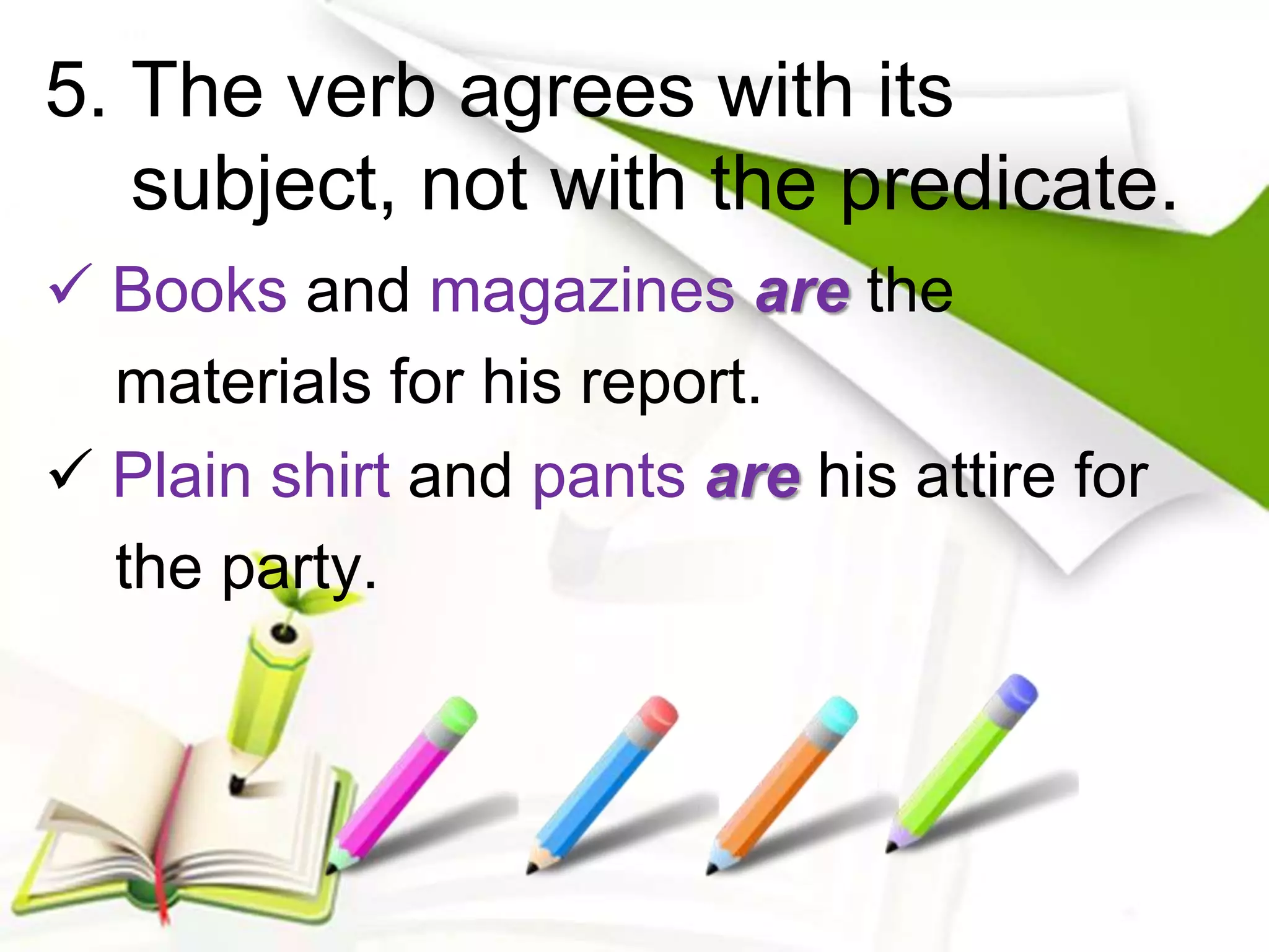 Basic Subject- Verb Agreement | PPTX
