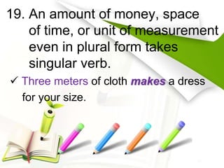 Basic Subject- Verb Agreement | PPTX