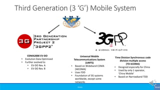 Different Generations Of Mobile Technologies | PDF