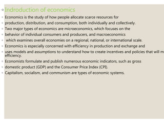Basics to economics and finance | PPTX