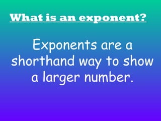 Basics about exponents | PPT