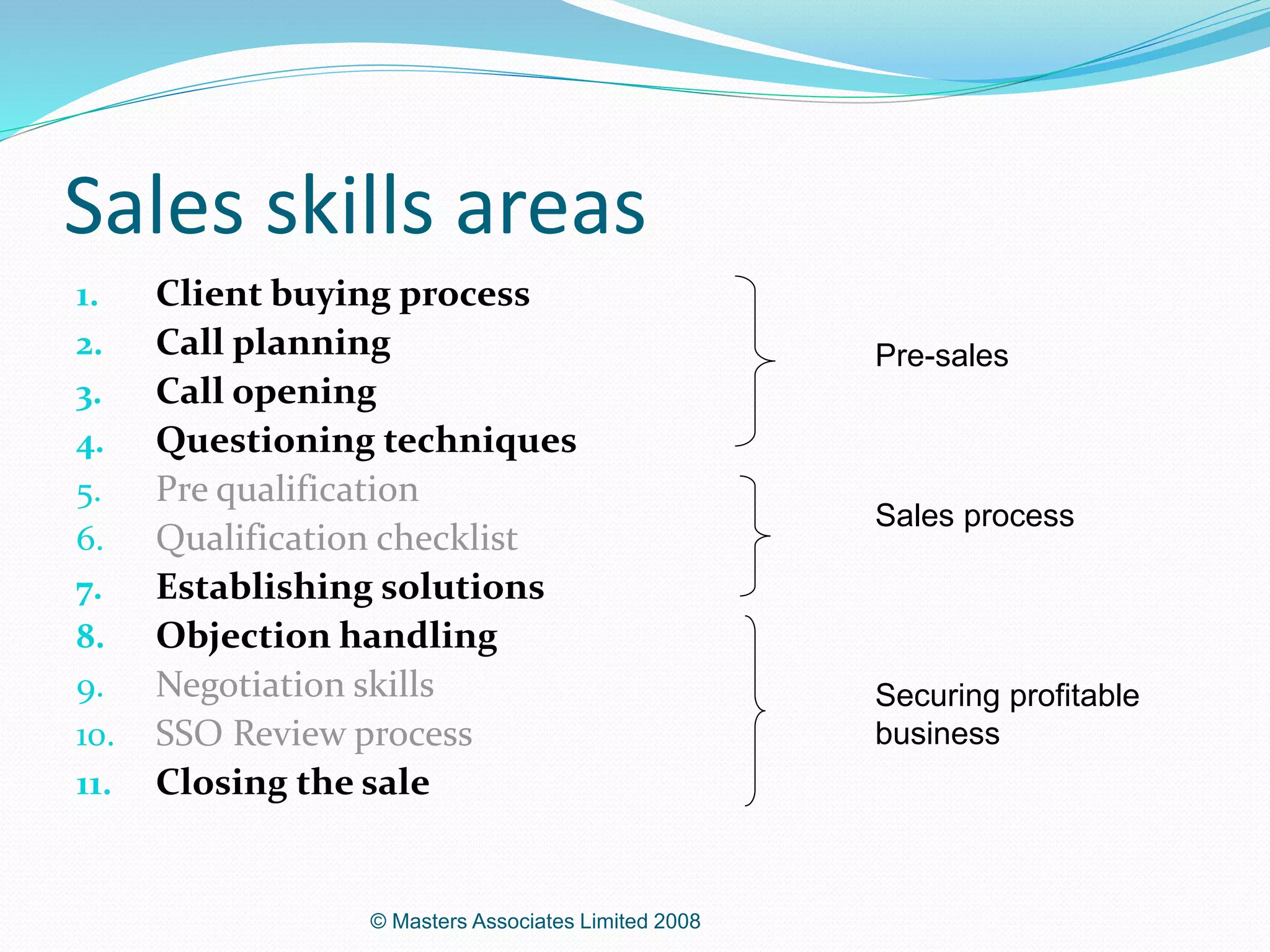 Basic sales skills | PPTX