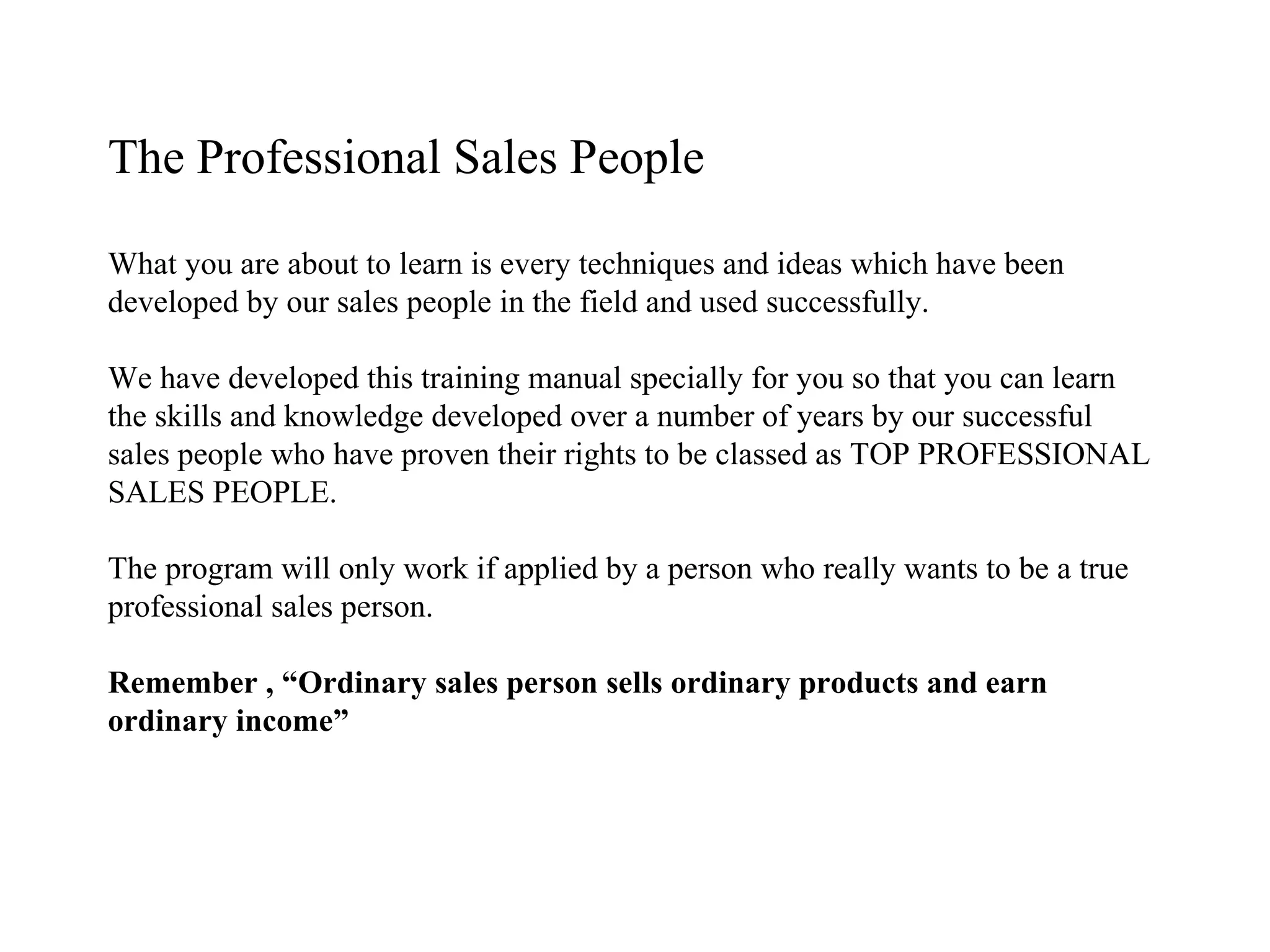 Basic sales training | PPT