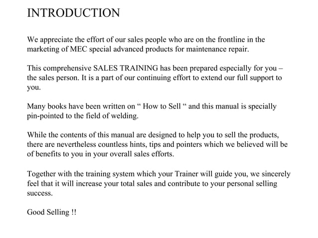 Basic sales training | PPT