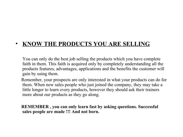 Basic sales training | PPT