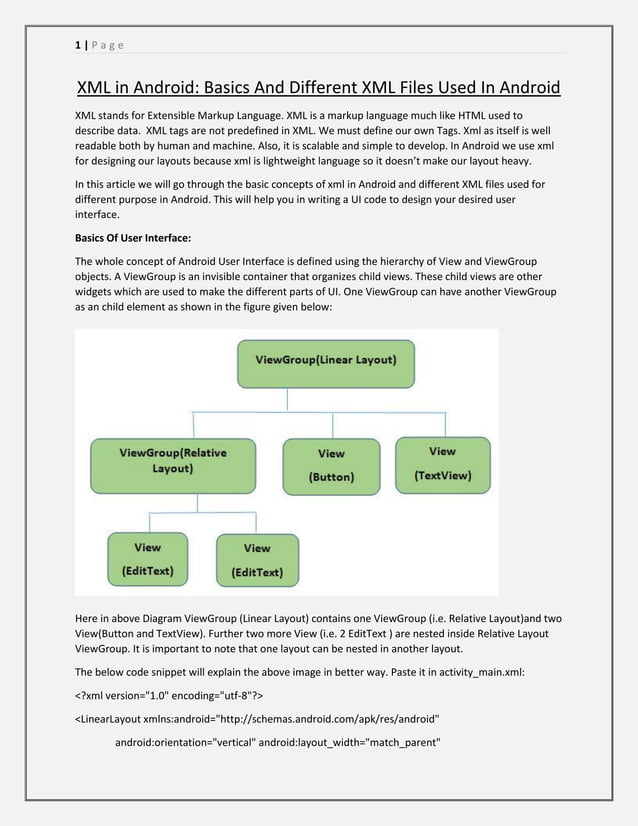 Basics and different xml files used in android | PDF