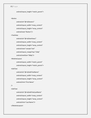 Basics and different xml files used in android | PDF