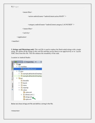 Basics and different xml files used in android | PDF
