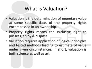 Basics of Valuation and Eligibility to be a Real Estate Valuer | PPTX