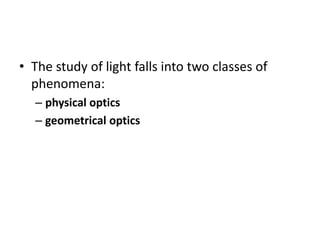 Basics and history of geometrical optics | PPTX