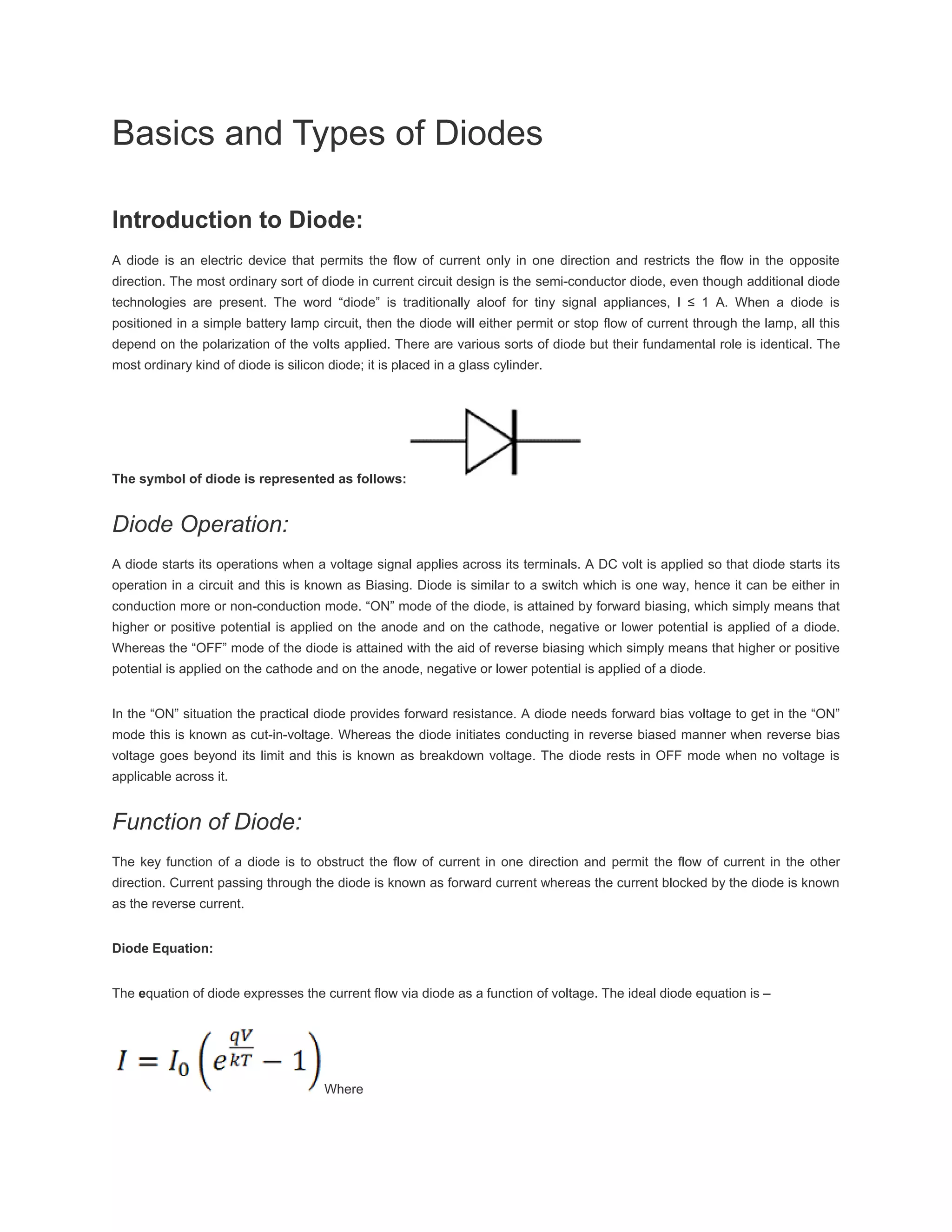Basics and types_of_diodes | PDF