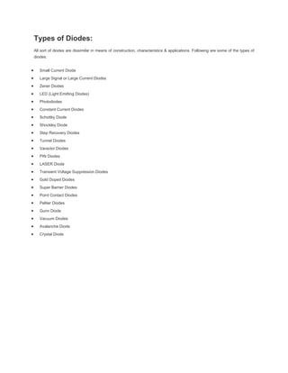 Basics and types_of_diodes | PDF | Technology & Computing