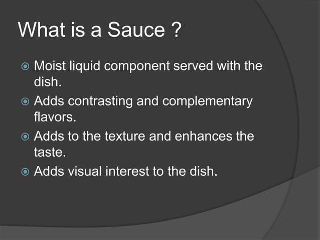 basic sauces.pptx | Cooking | Food & Drink