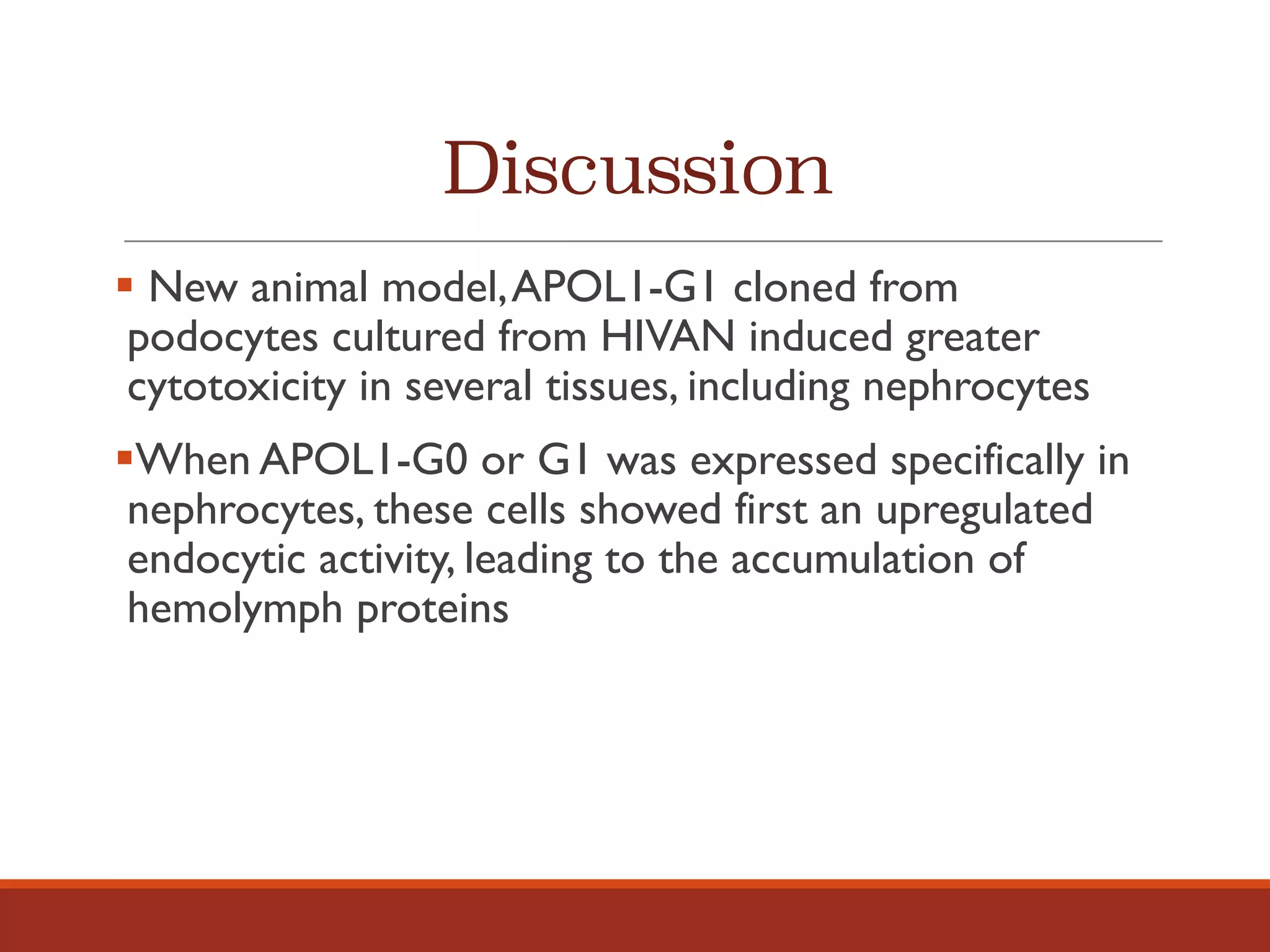 Basic science apol1 gene and nephrocyte chaken | PDF