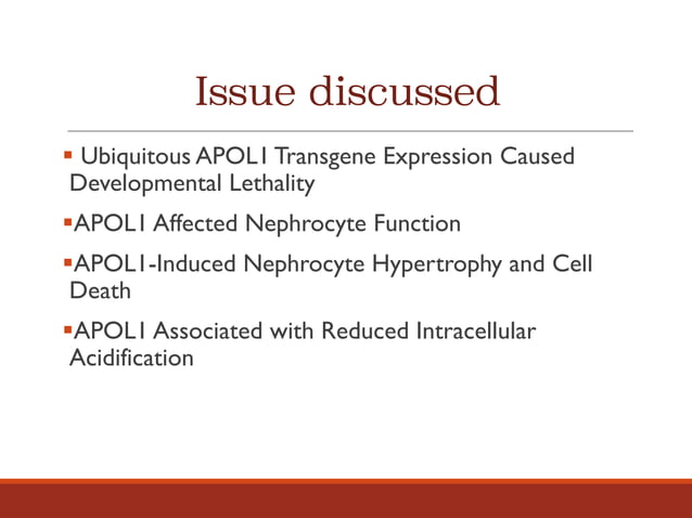 Basic science apol1 gene and nephrocyte chaken | PDF