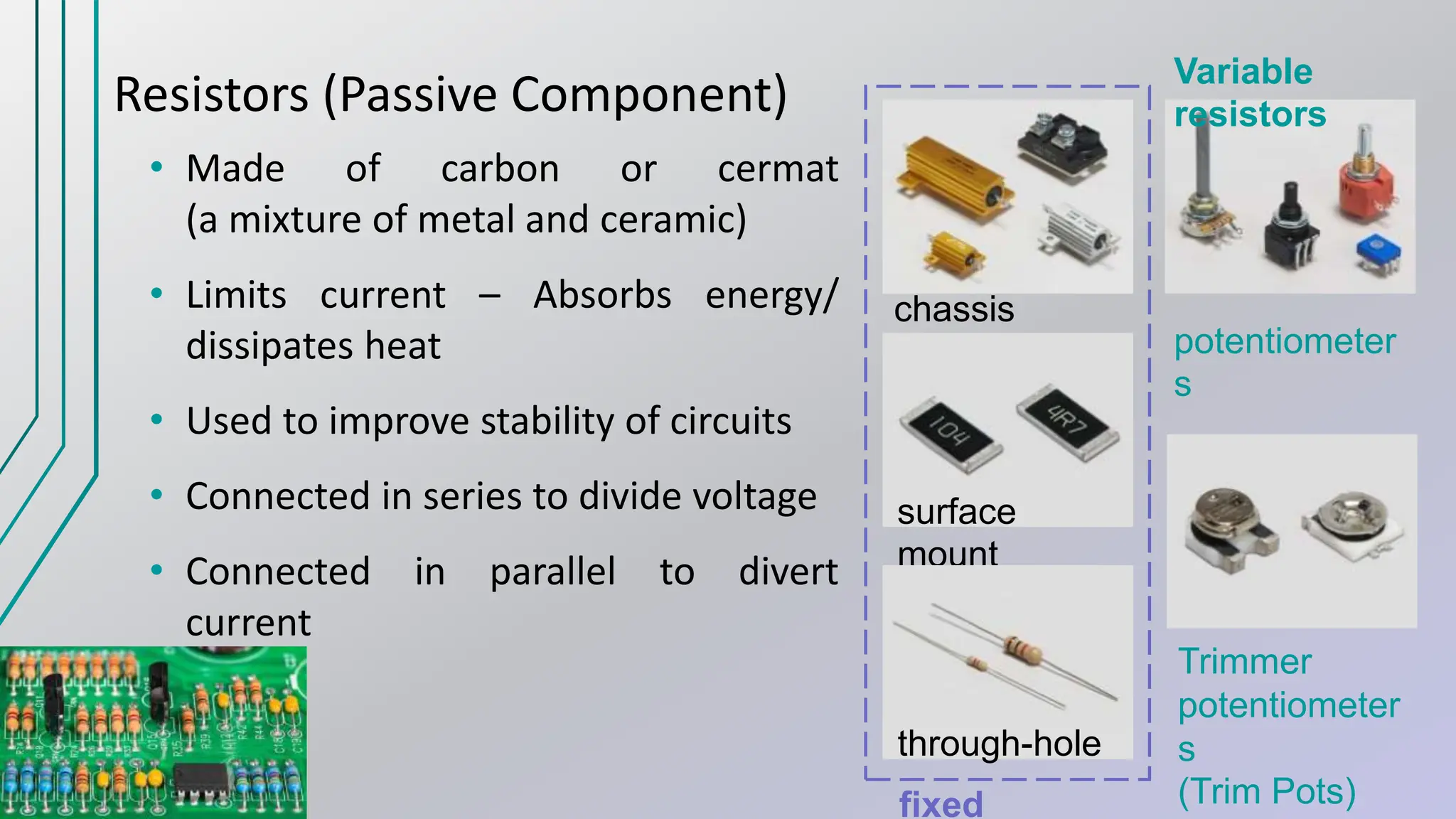 Basic Components of Electrical and Electronics Circuits & Functions | PPTX