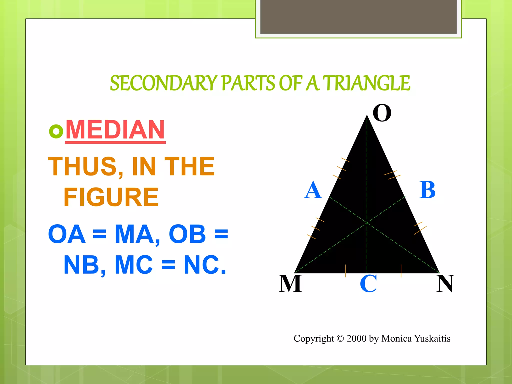 Basic And Secondary Parts Of Triangles Ppt