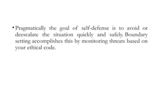 Basic Self Defense for Beginners and Situational Awareness | PPTX