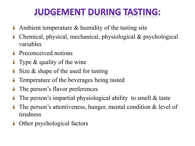 Basic sensory evaluation of beverages | PPTX | Chemistry | Science
