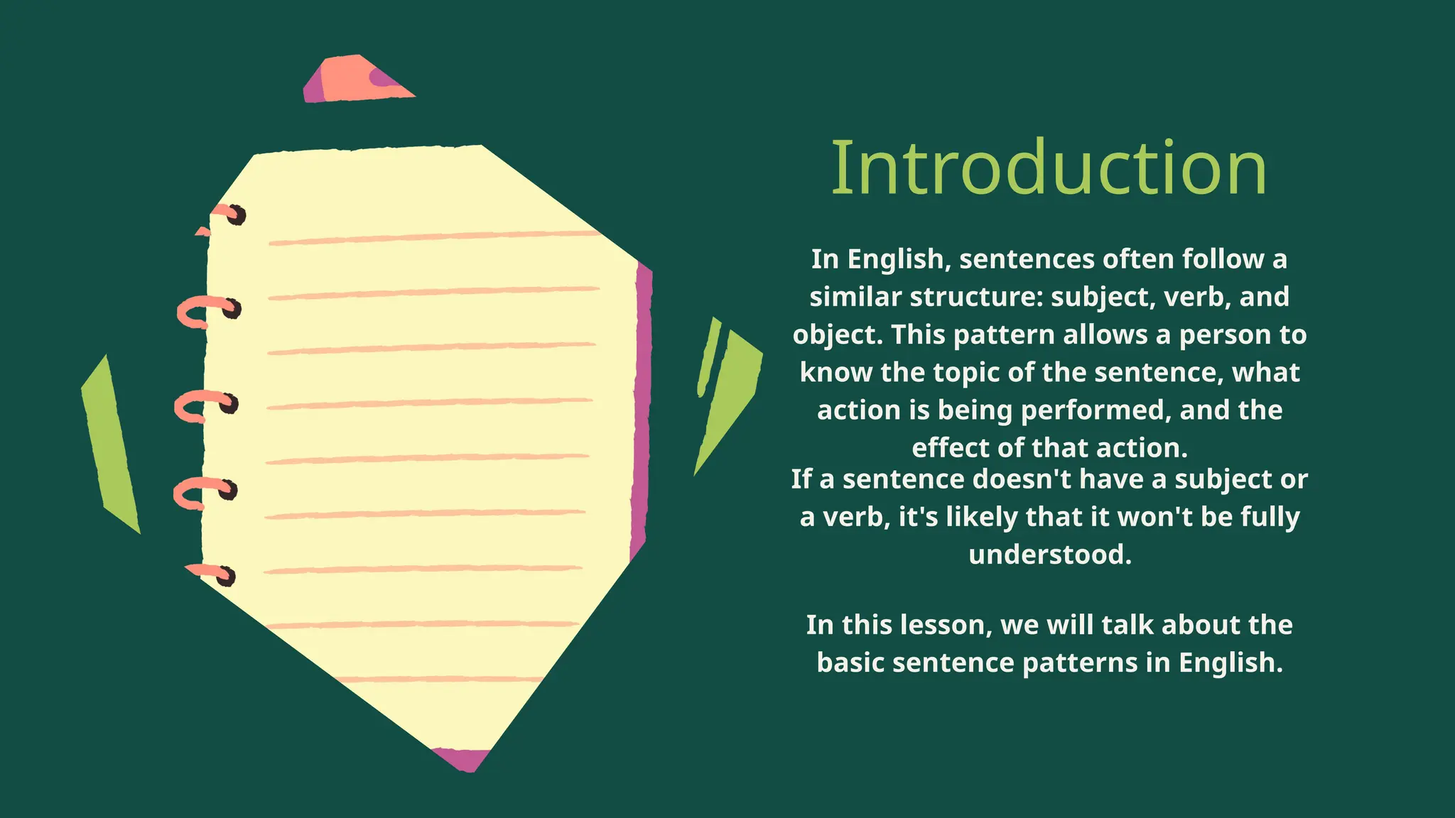 Basic Sentence Pattern Quarter 2 English 8 | PPTX