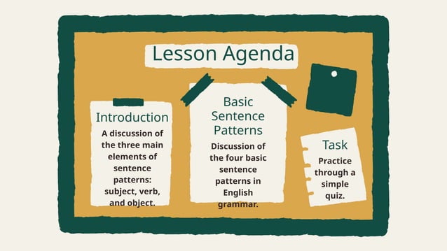 Basic Sentence Pattern Quarter 2 English 8 | PPT