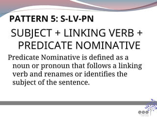 Basic Sentence Pattern for grade 9 students | PPT