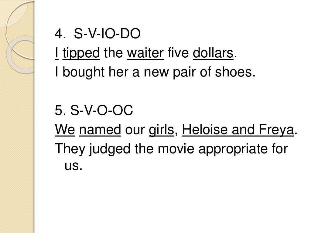 Basic Sentence Patterns Basic Sentence Patterns