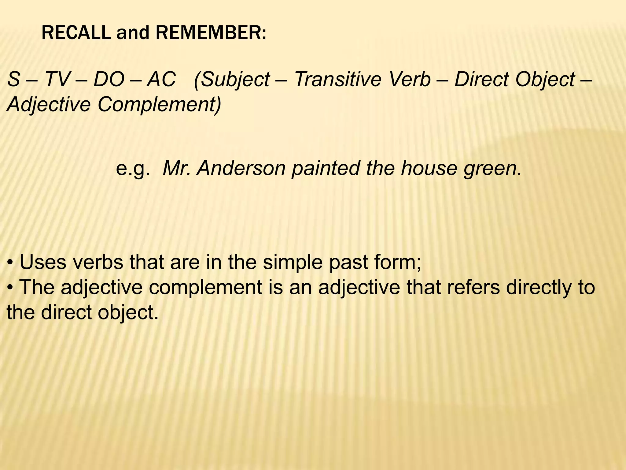 Basic sentence patterns and traditional classification of sentences ...