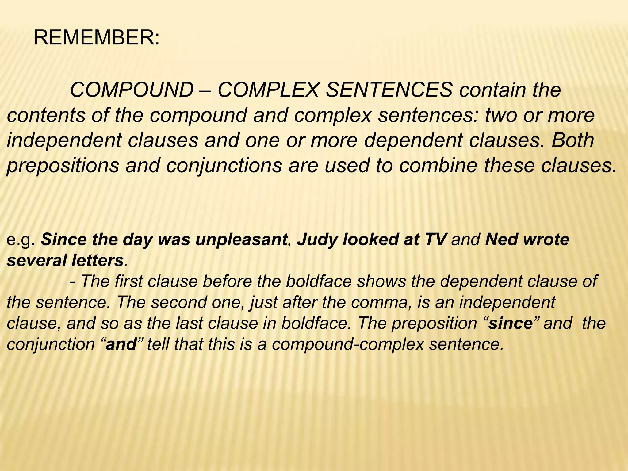 Basic sentence patterns and traditional classification of sentences ...
