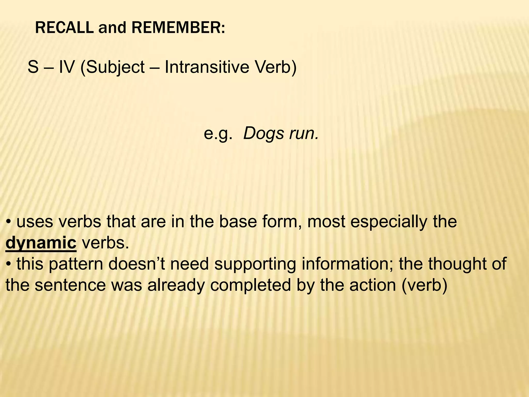 Basic sentence patterns and traditional classification of sentences ...
