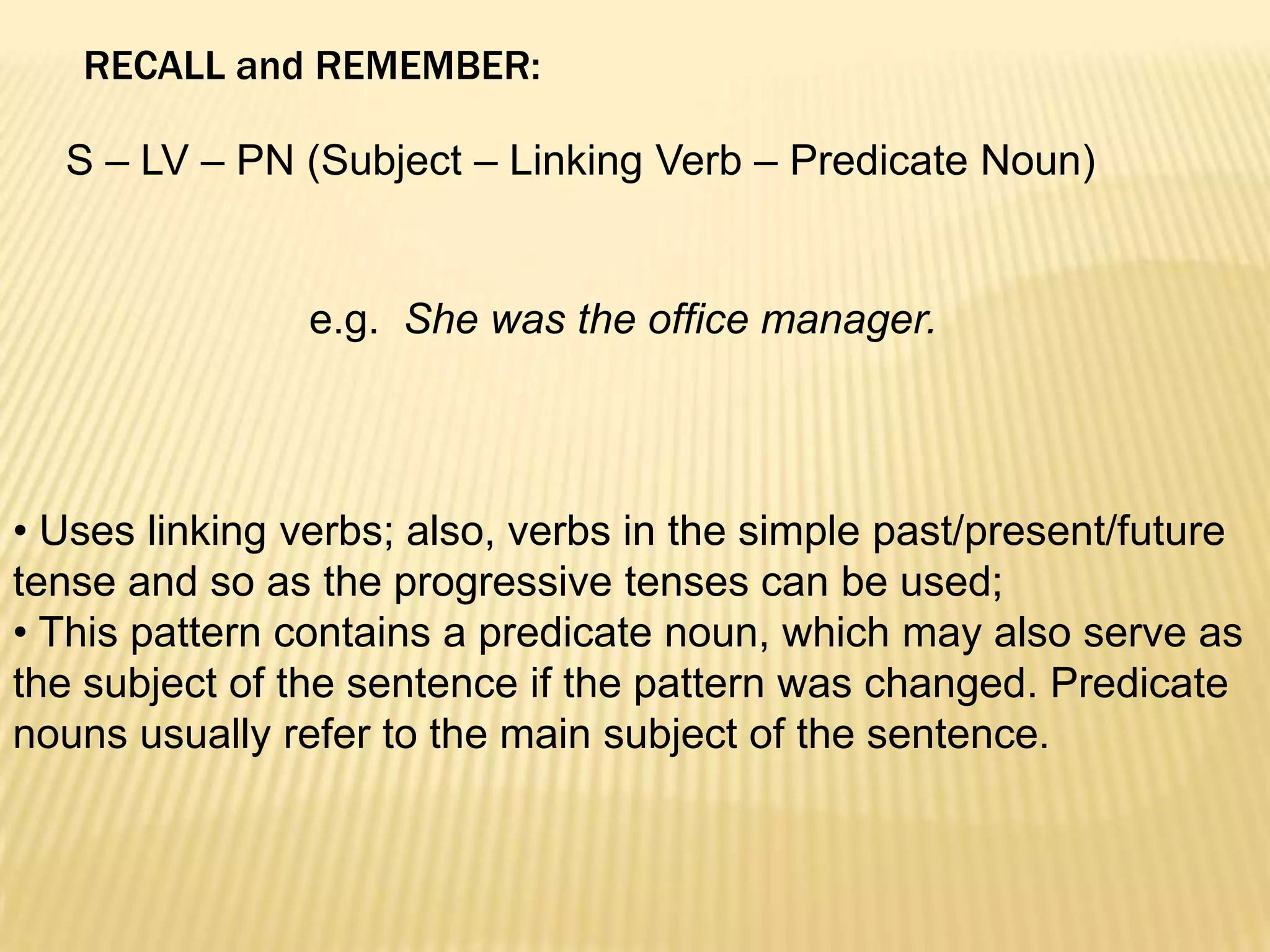 Basic sentence patterns and traditional classification of sentences ...