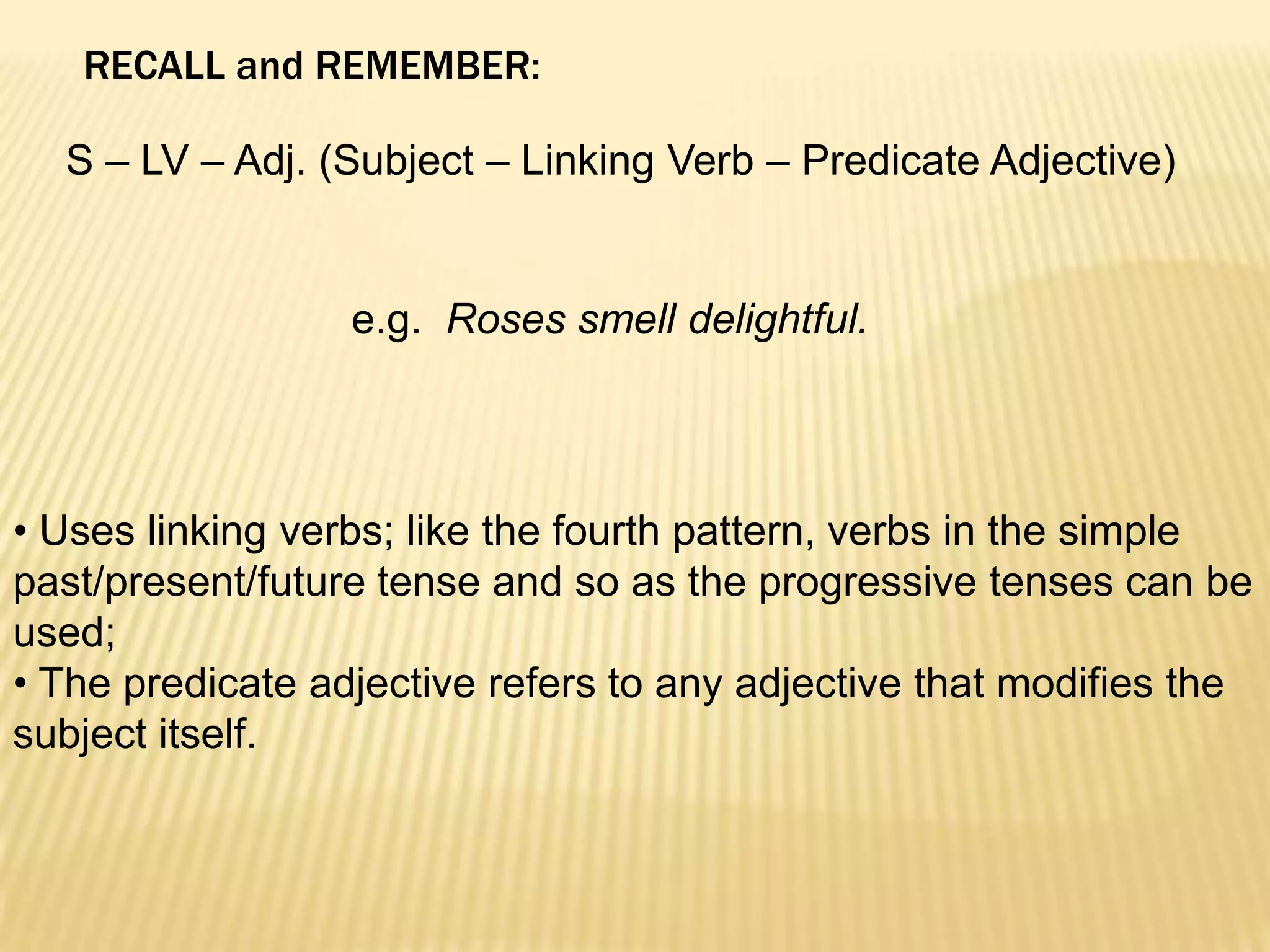 Basic sentence patterns and traditional classification of sentences ...